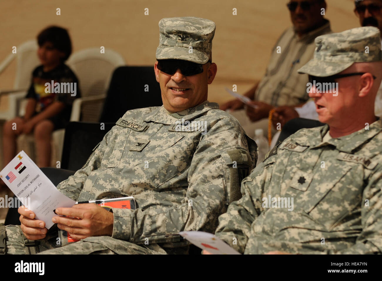U.S. Army Col. Richard Francey (left), Brockton, Mass., commander of ...