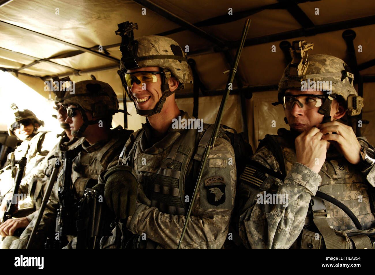 U.S. Soldiers are transported to the entry control point of Forward ...