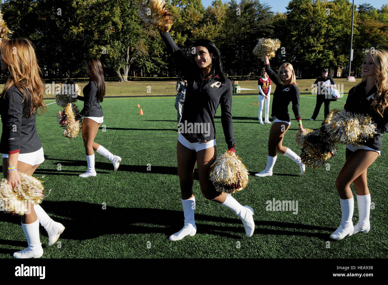 Washington Redskins cheerleaders rally the crowd during the Salute to ...