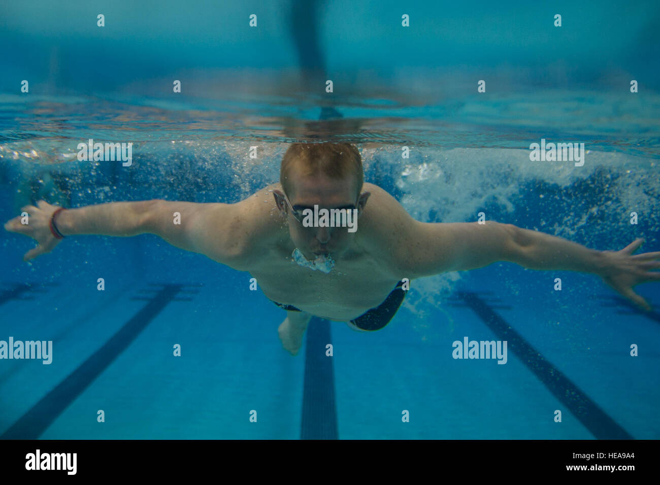 An Air Force Wounded Warrior competes in the 100-meter freestyle at the ...