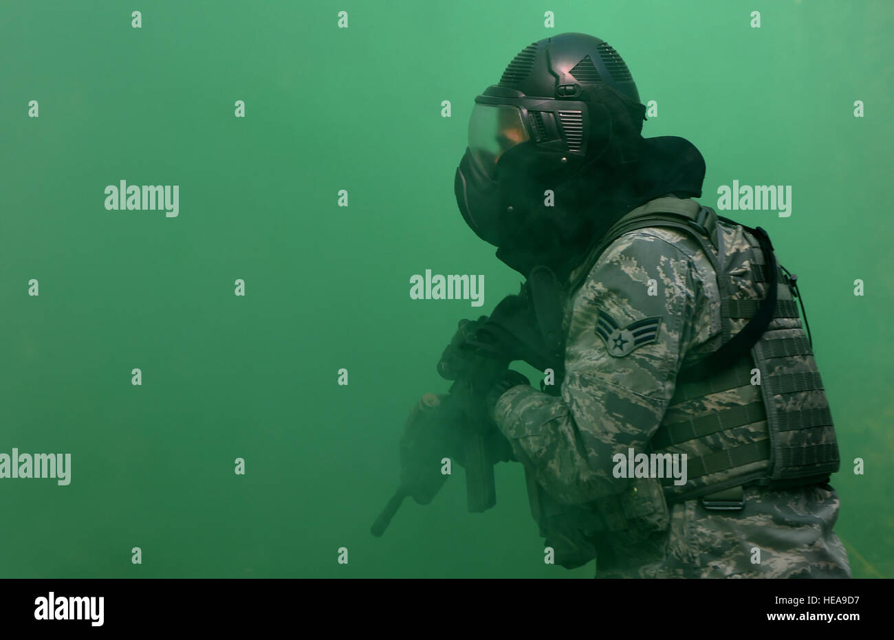 Airmen of the 673rd Security Forces Squadron conduct force-on-force ...