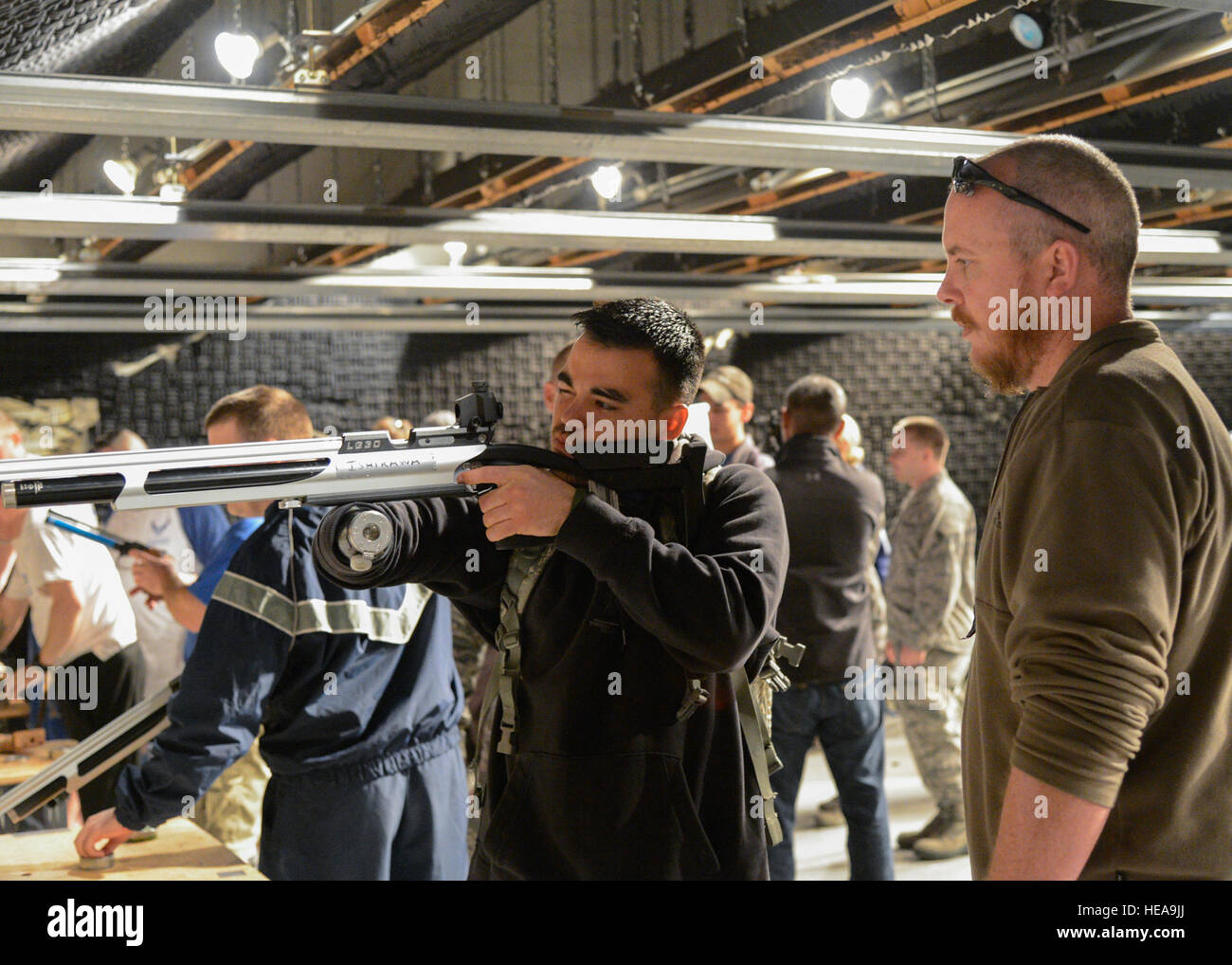 A recovering service member receives riffle shooting instruction during ...