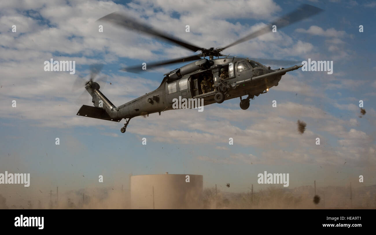 A 66th Rescue Squadron HH-60 Black Hawk flies in to deliver 58th Rescue ...