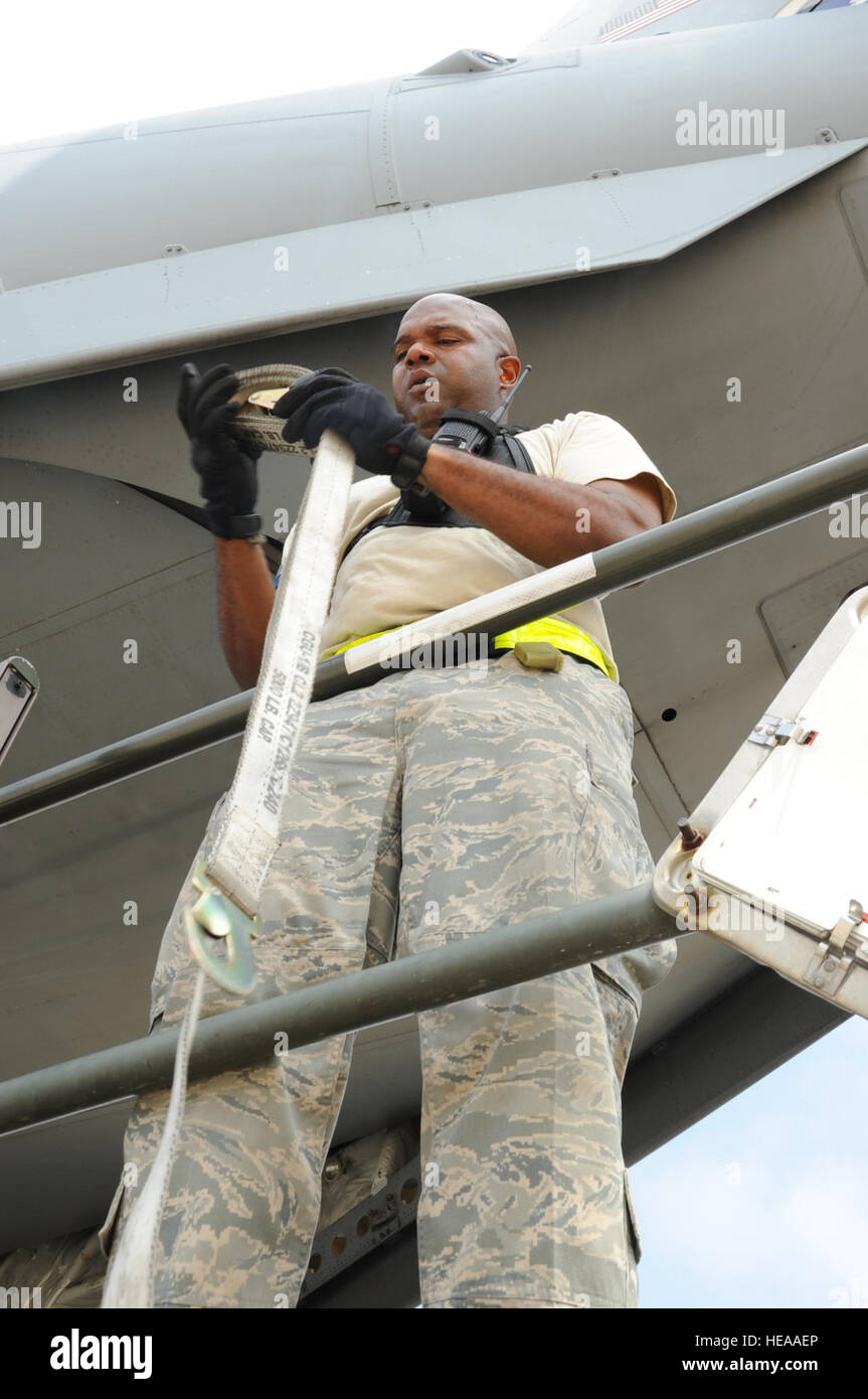 Joint Base McGuire-Dix-Lakehurst airmen load and secure equipment onto ...
