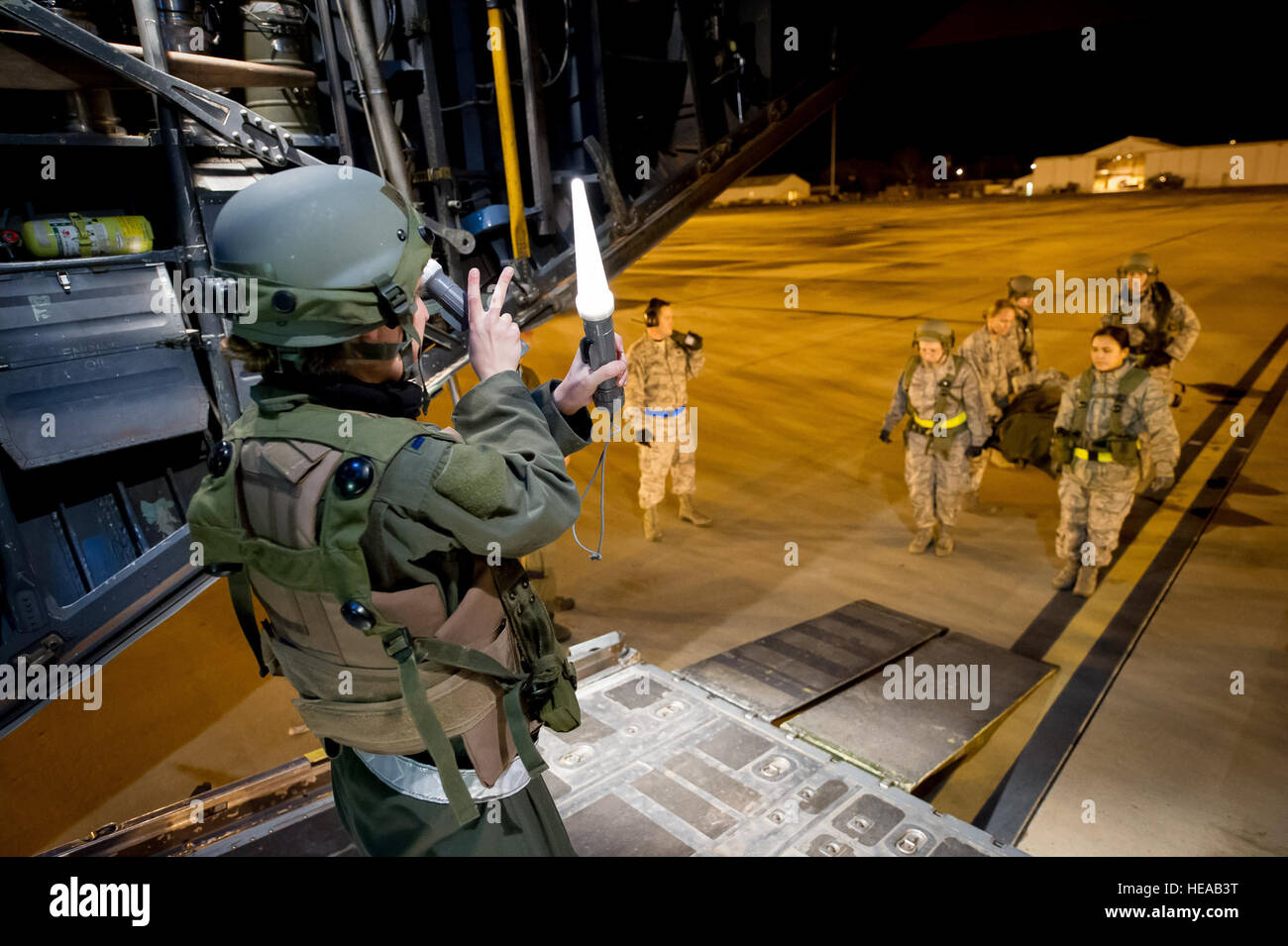 U.S. Air Force 1st Lt. Erin Wood, medical crew director, 18th ...