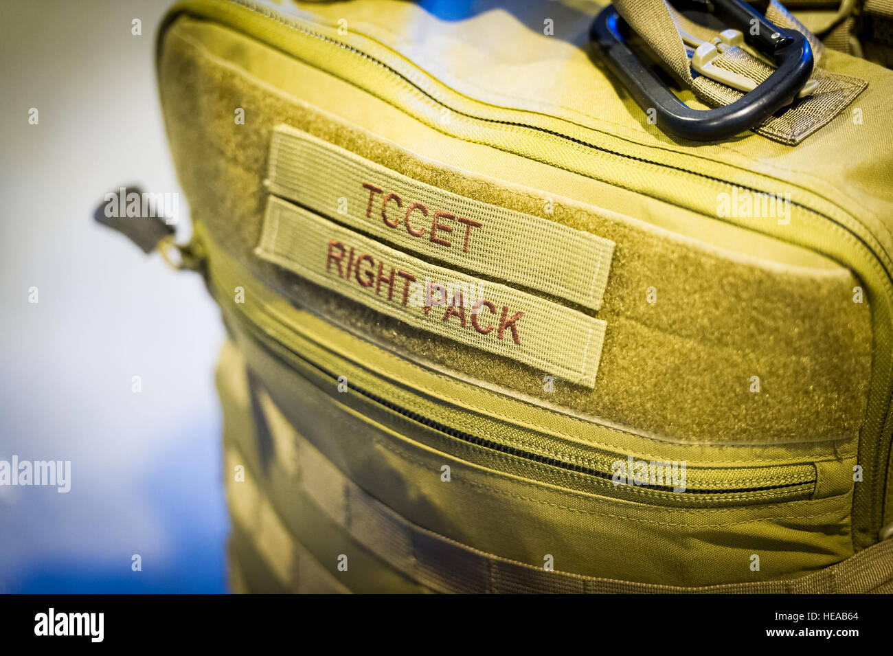 A tactical critical care expeditionary trauma kit stands ready after ...