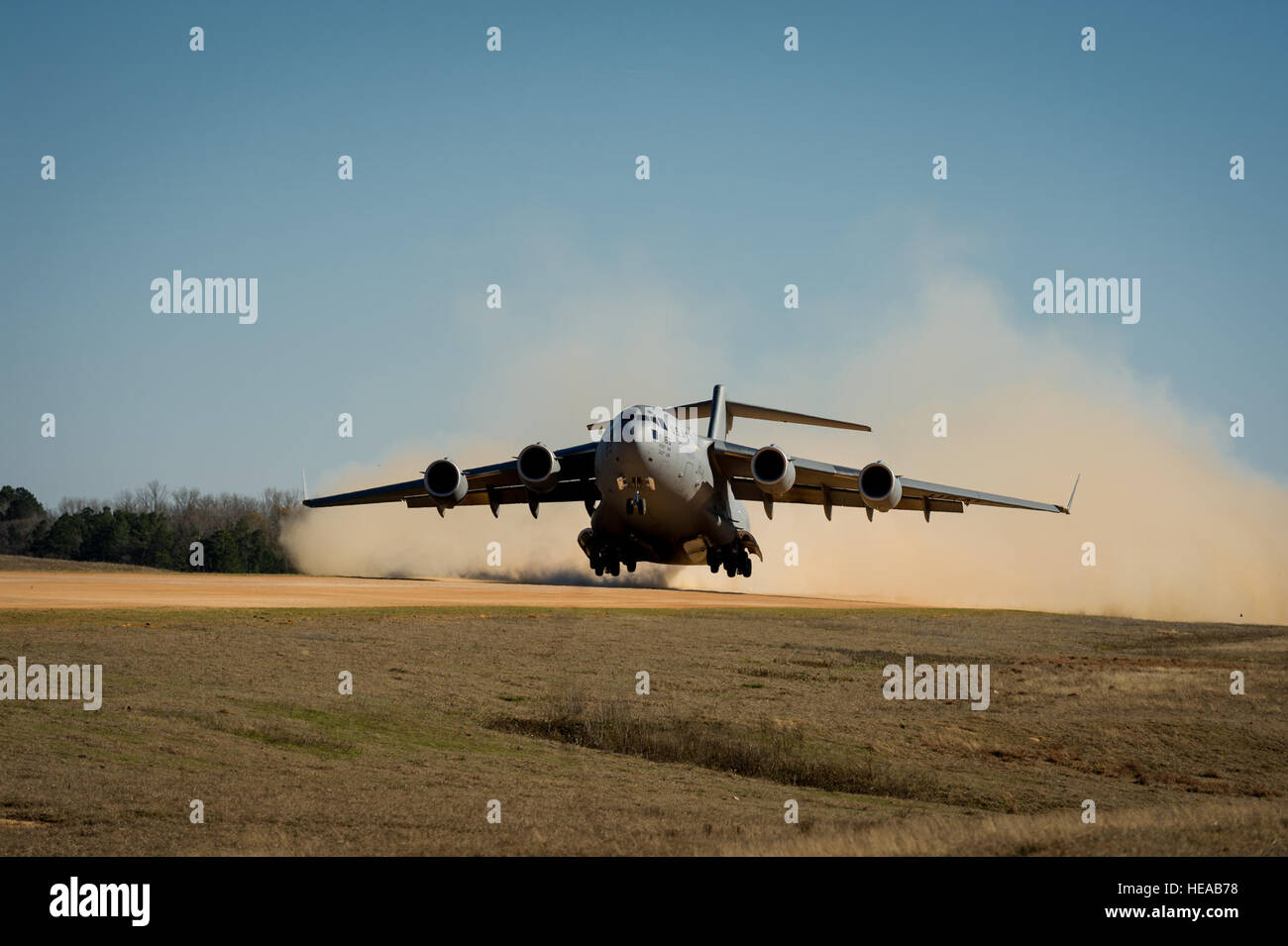 A U.S. Air Force C-17 Globemaster III takes off from the Geronimo ...