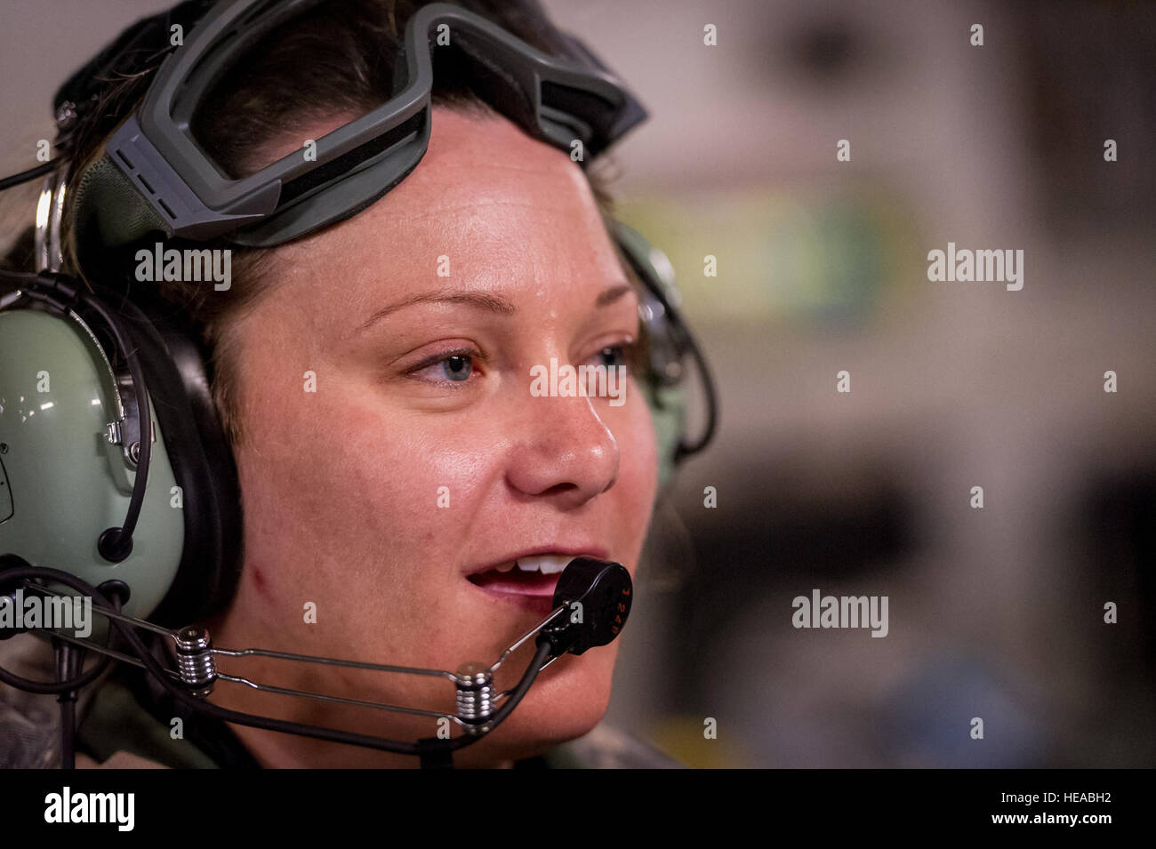 U.S. Air Force Capt. Danielle Cooper, flight nurse, 43rd Aeromedical ...