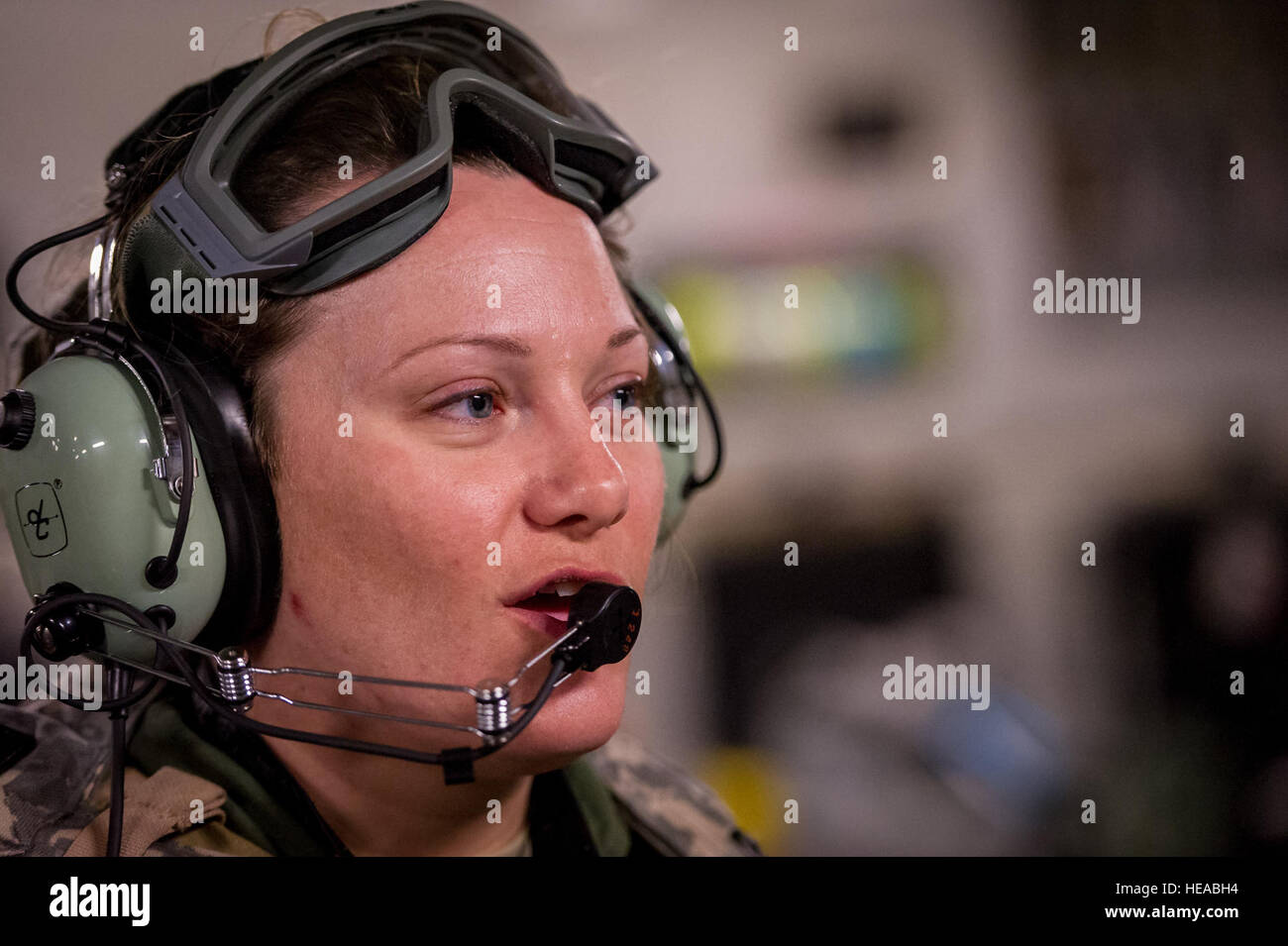 U.S. Air Force Capt. Danielle Cooper, flight nurse, 43rd Aeromedical ...