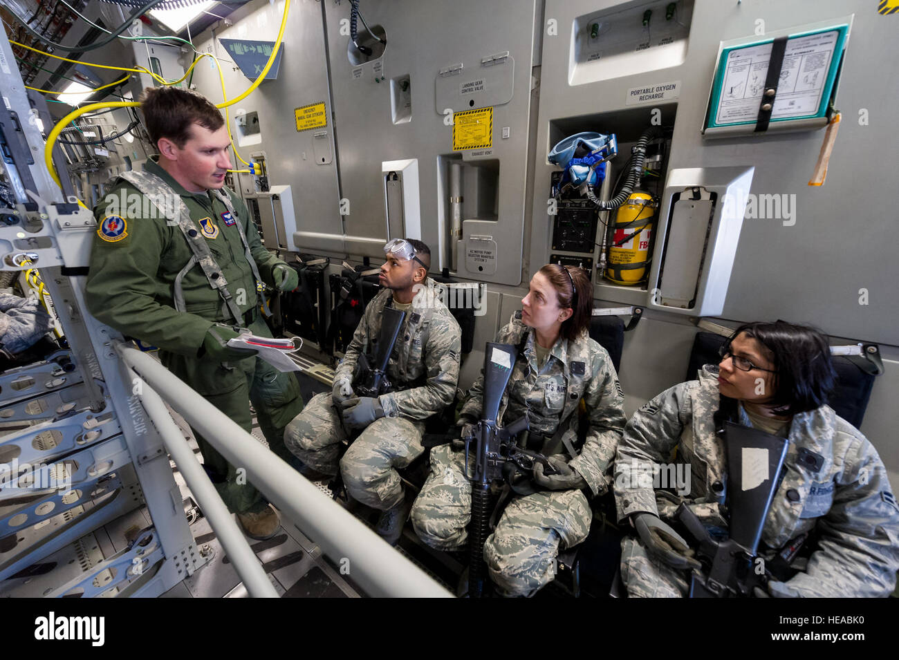 U.S Air Force Senior Airman Zachary Freeman (left), aeromedical service ...