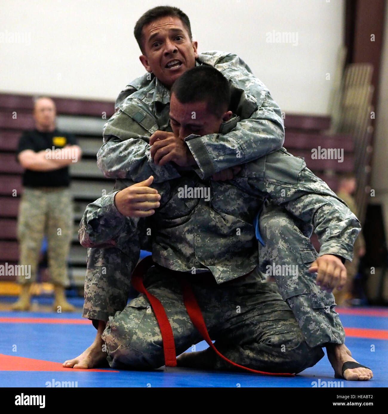 Army Staff Sgt. Caleb Robels, back, Headquarters and Headquarters ...