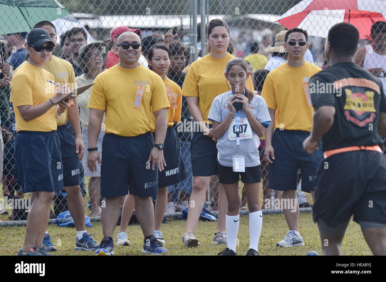 Sailors cheer on a Special Olympics athlete during the 37th Annual ...