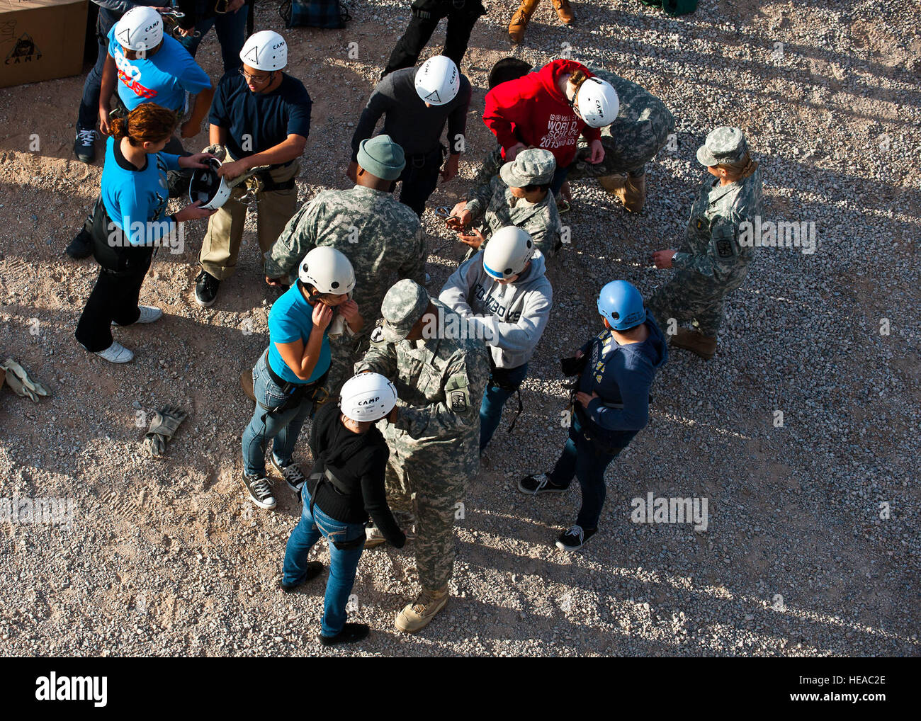 Junior Reserve Officer Training Corps cadets receive assistance from U ...