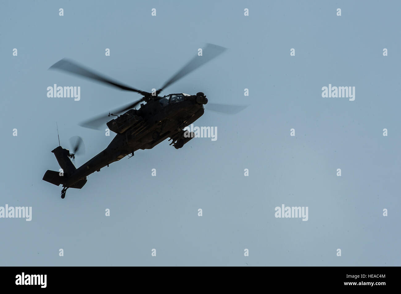 A U.S Army AH-64 Apache helicopter with the 36th Aviation Brigade ...