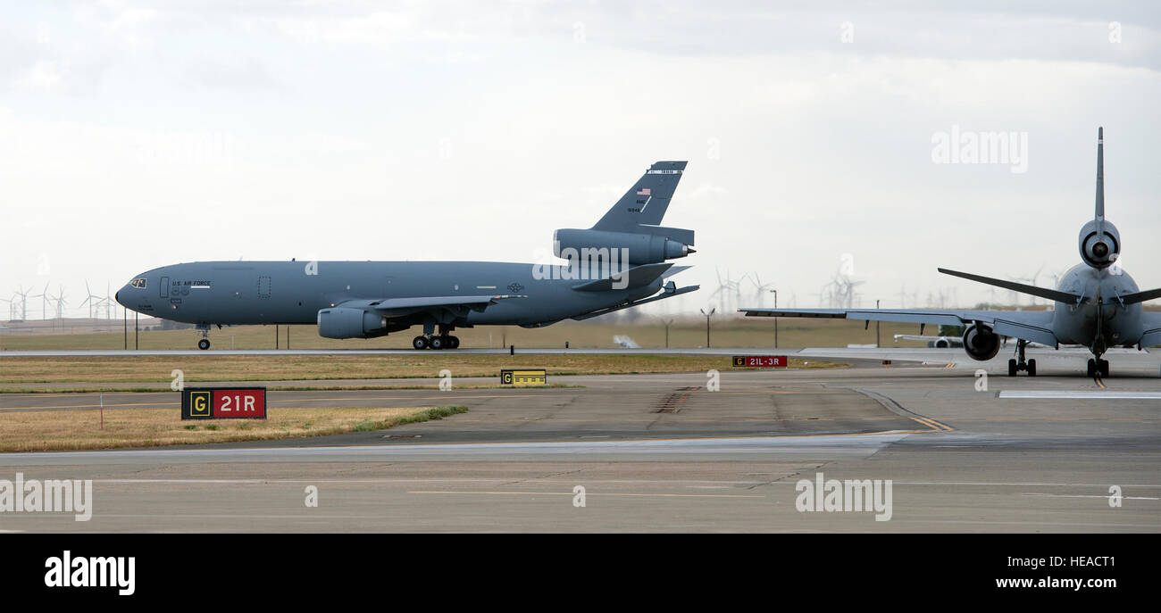 A KC-10 Extender is photographed at Travis Air Force Base, Calif., May ...