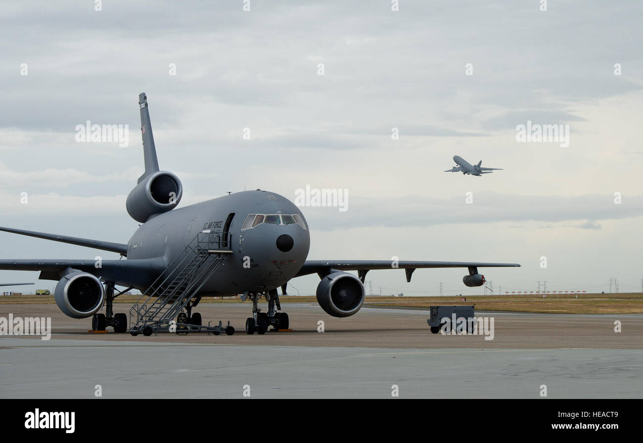 A KC-10 Extender is photographed at Travis Air Force Base, Calif., May ...