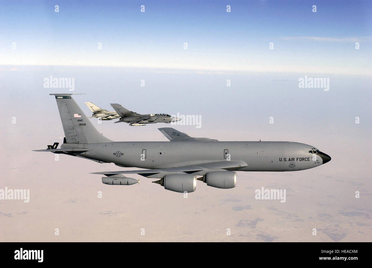 A US Air Force (USAF) KC-135R Stratotanker, 92nd Air Refueling Wing ...