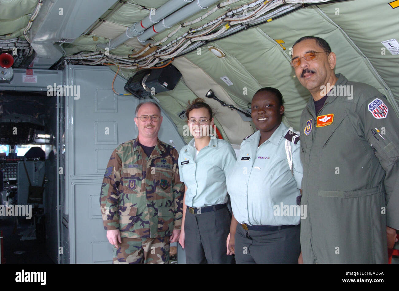 KC-135 Team and Cadets -- (Left) Tech. Sgt. Tom Melton, 434th Aircraft Maintenance Squadron and ...