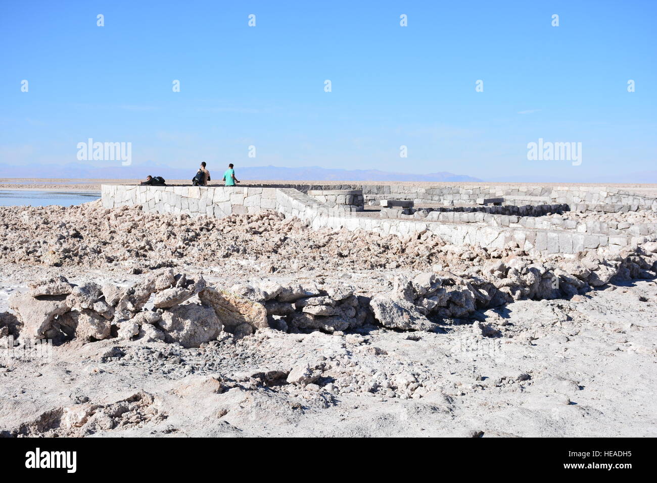 Salt flats lake in Atacama desert Chile Stock Photo - Alamy