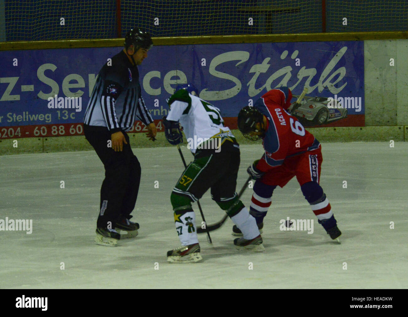 A player from the Kaiserslautern Military Community Eagles 1 hockey ...