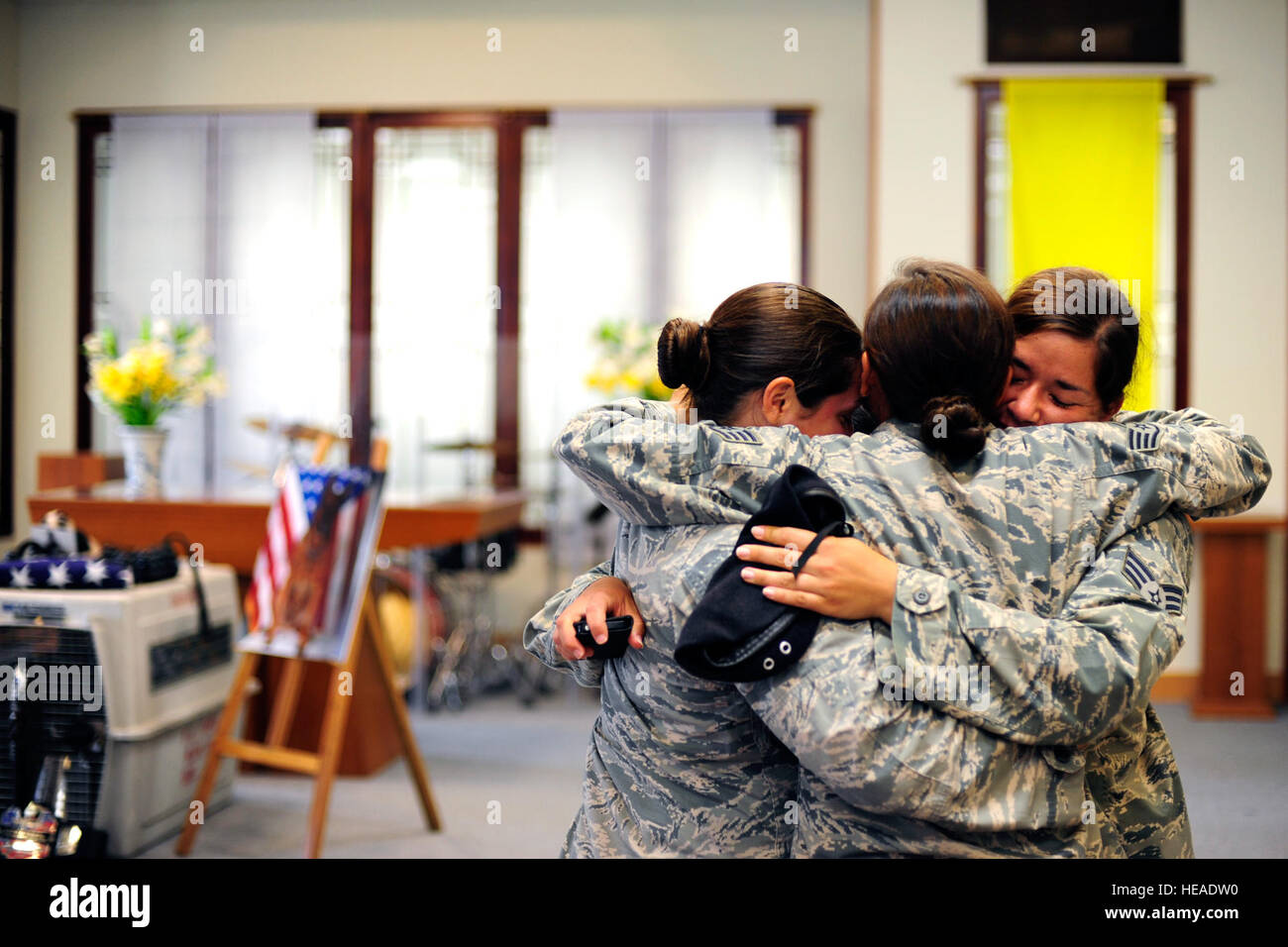 Members of the 8th Security Forces Squadron mourn during the memorial ...