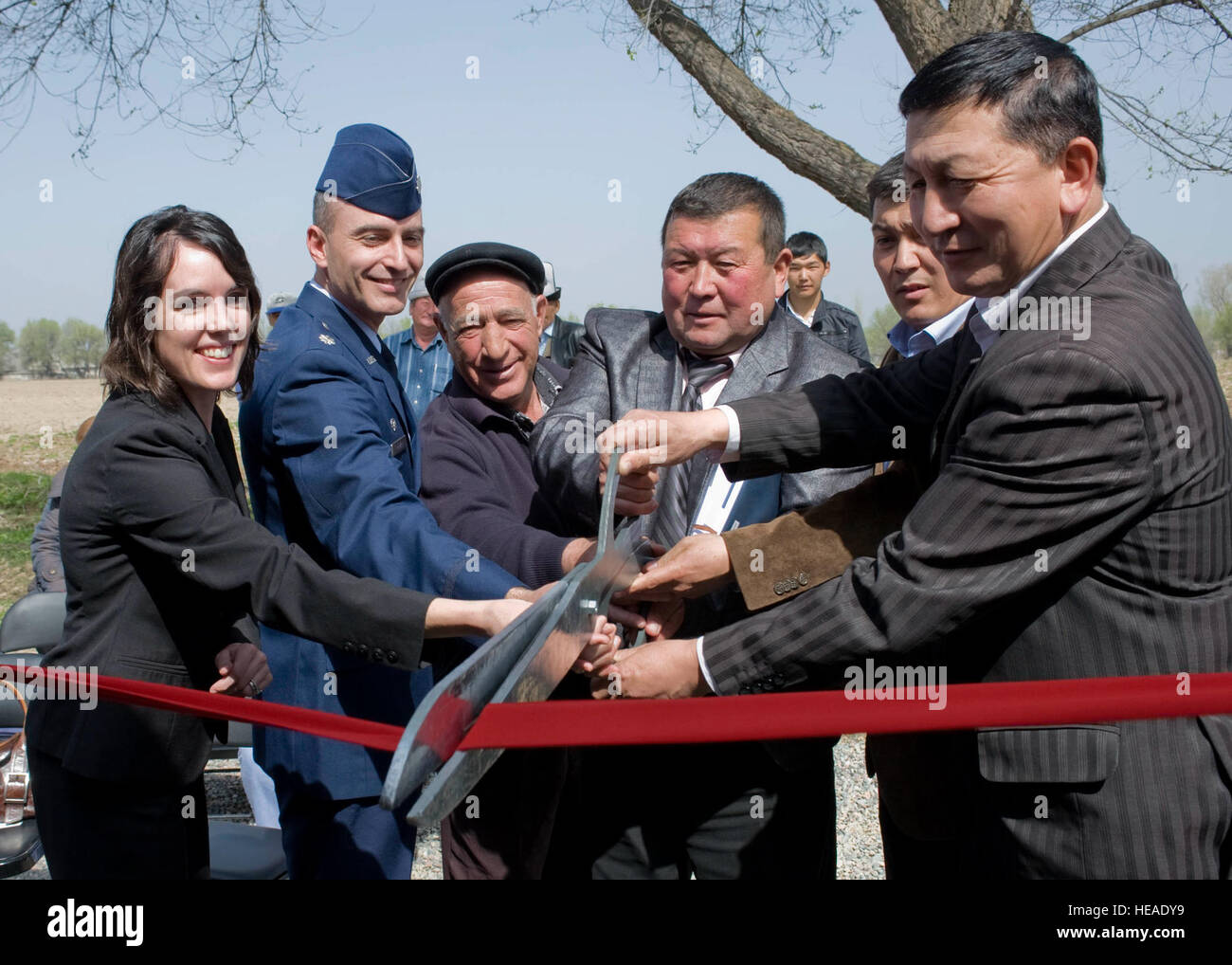 Jangi Jer village officials and representatives from the U.S. Embassy ...