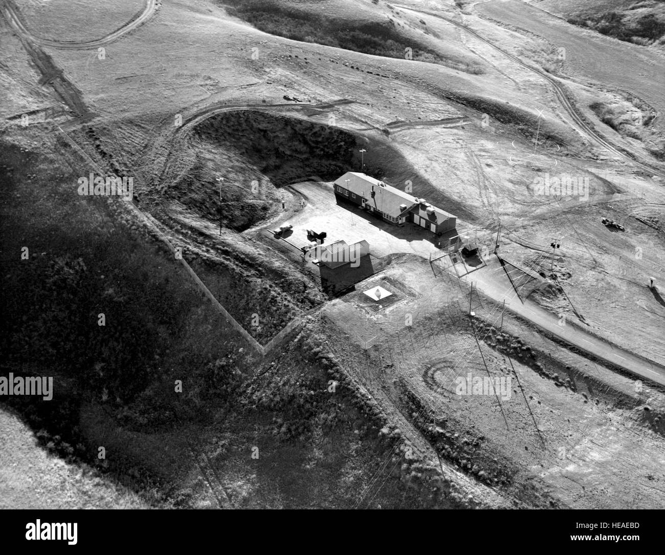 A Minuteman launch control facility is shown from above as a small ...