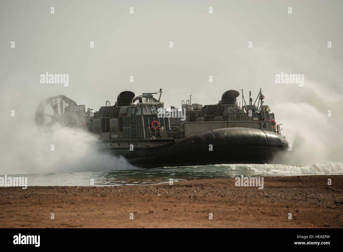 A land craft, air cushioned vessel (LCAC) from the USS Kearsarge (LHD 3 ...