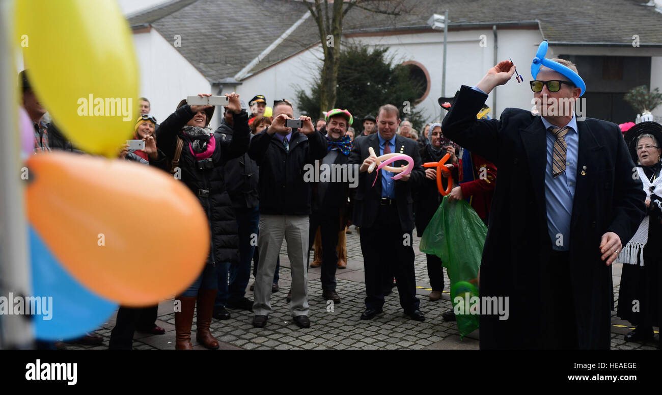 U.S. Air Force Col. Joseph McFall, 52nd Fighter Wing commander, throws ...