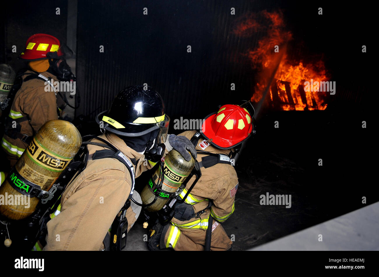 Firefighters from the 97th Civil Engineer Squadron fire department ...