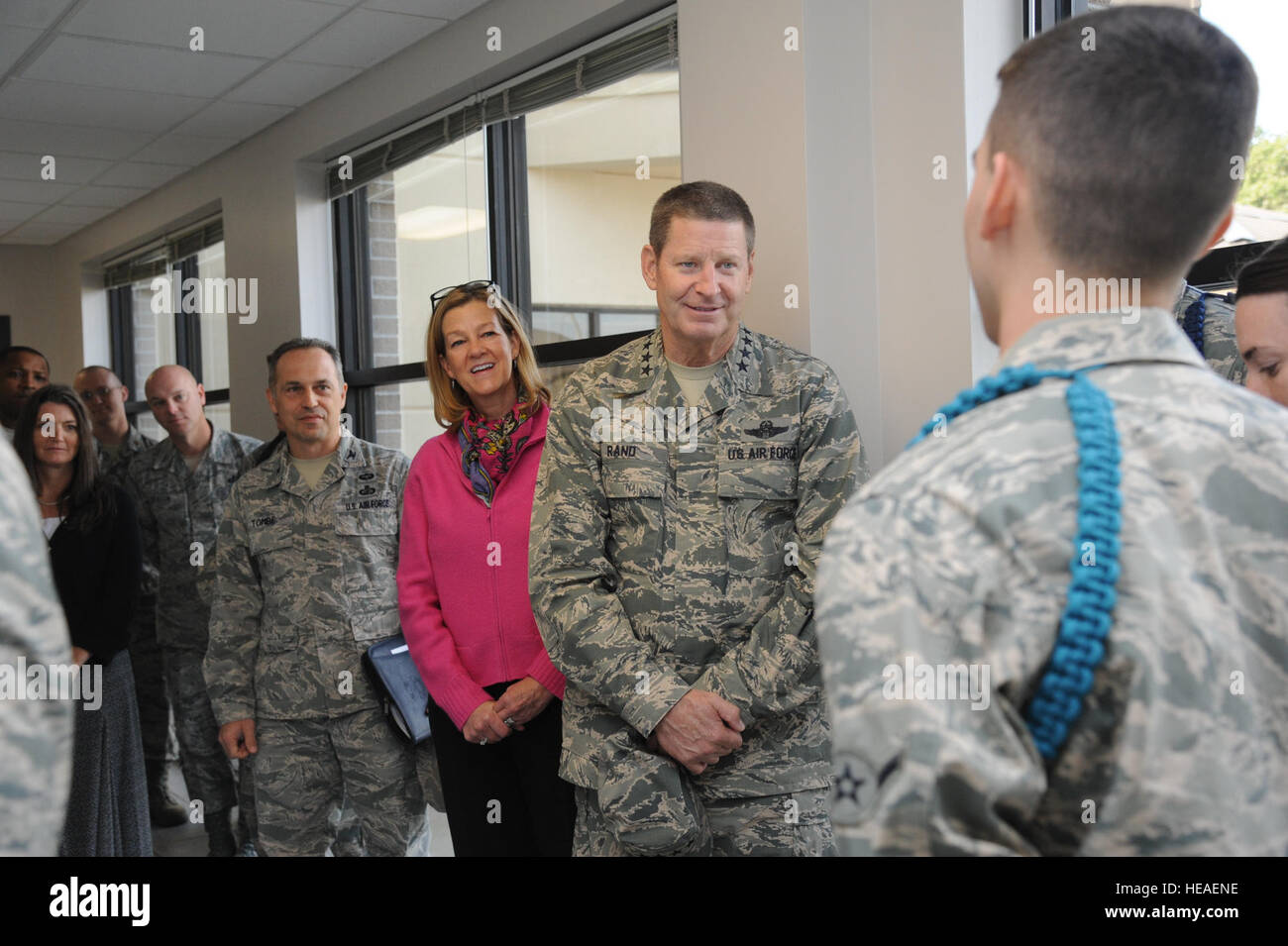 U.S. Air Force Gen. Robin Rand, second from right, the commander of Air ...