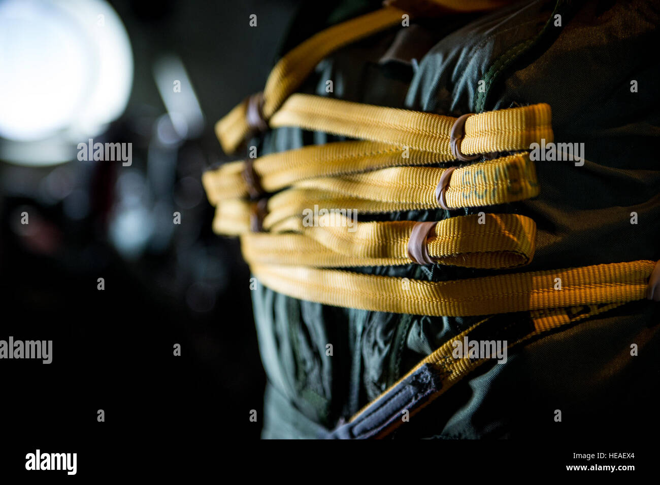 Airmen at Moody Air Force Base carefully wound parachute static lines ...