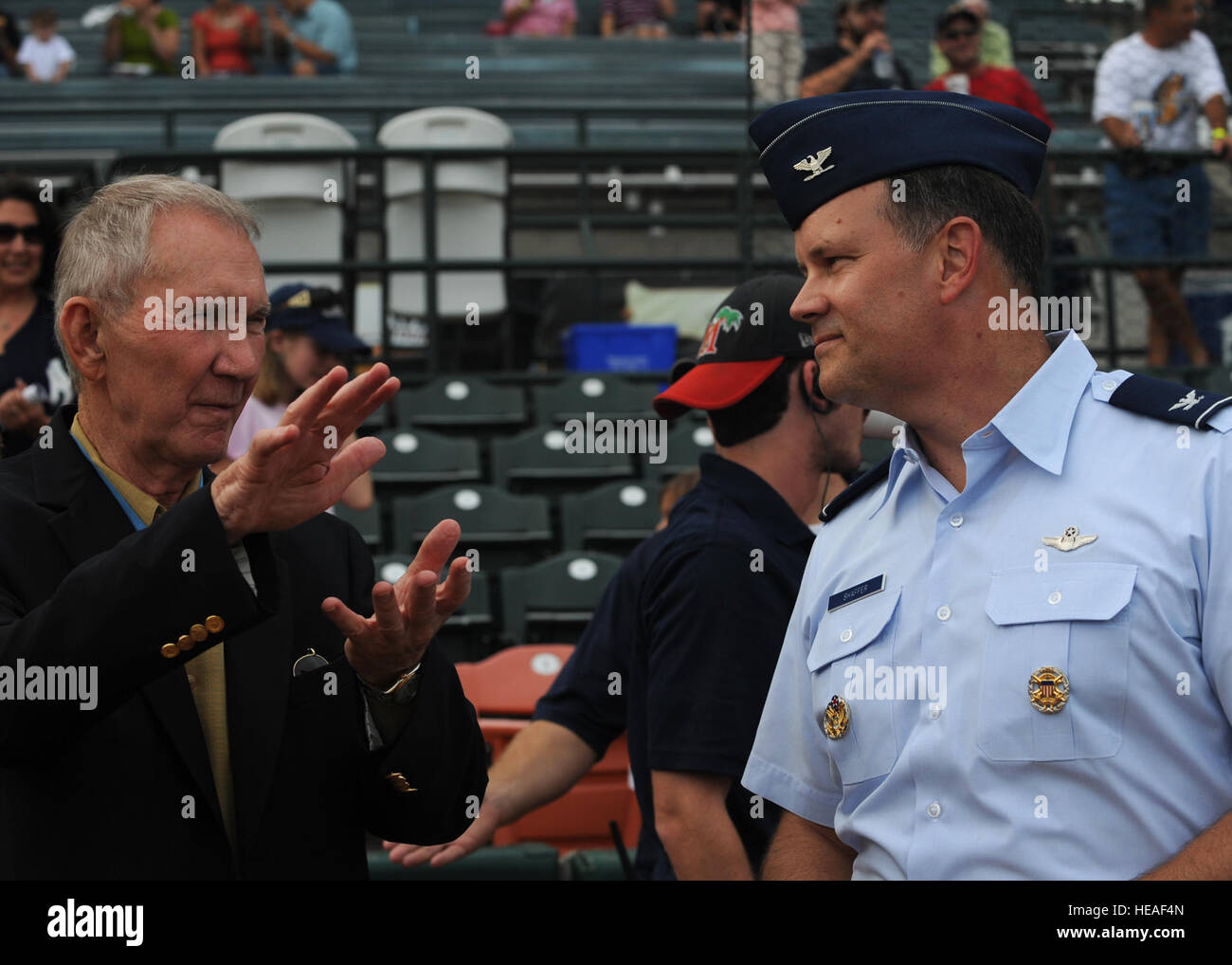 U.S. Air Force Col. Don Shaffer, right, vice commander of the 437th ...
