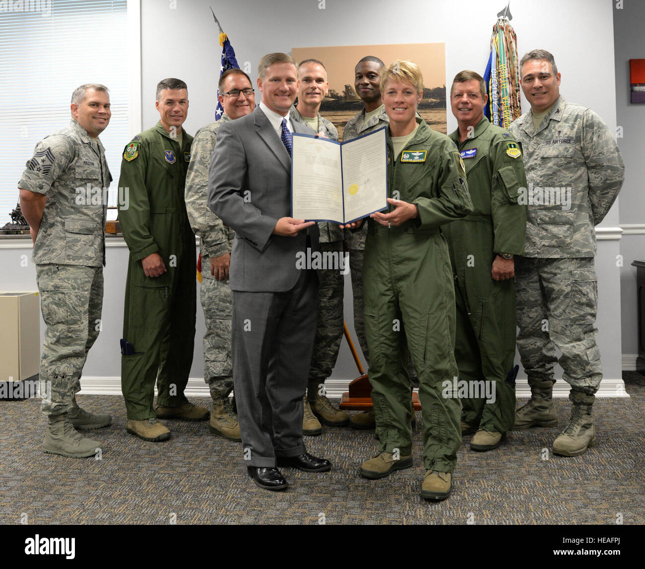 Louisiana State Sen. Barrow Peacock presents Col. Kristin Goodwin, 2nd ...