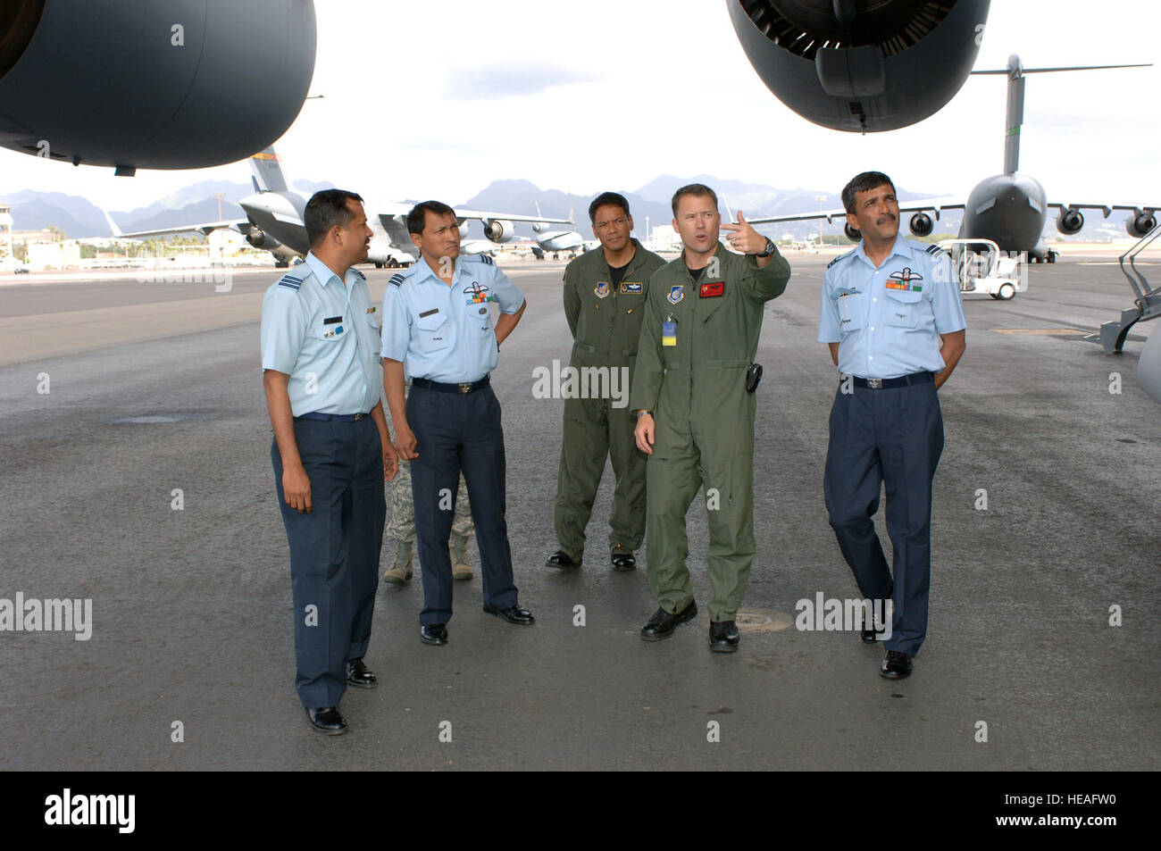 Lt. Col. Casey Eaton explains the capabilities of the C-17 Globemaster ...