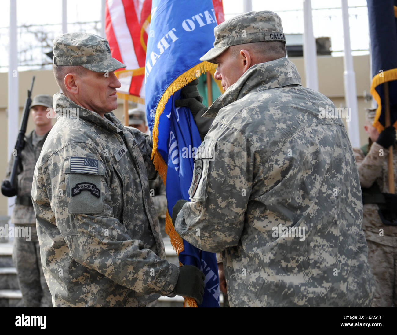 Lt. Gen. William Caldwell IV, right, Commander, NATO Training Mission ...