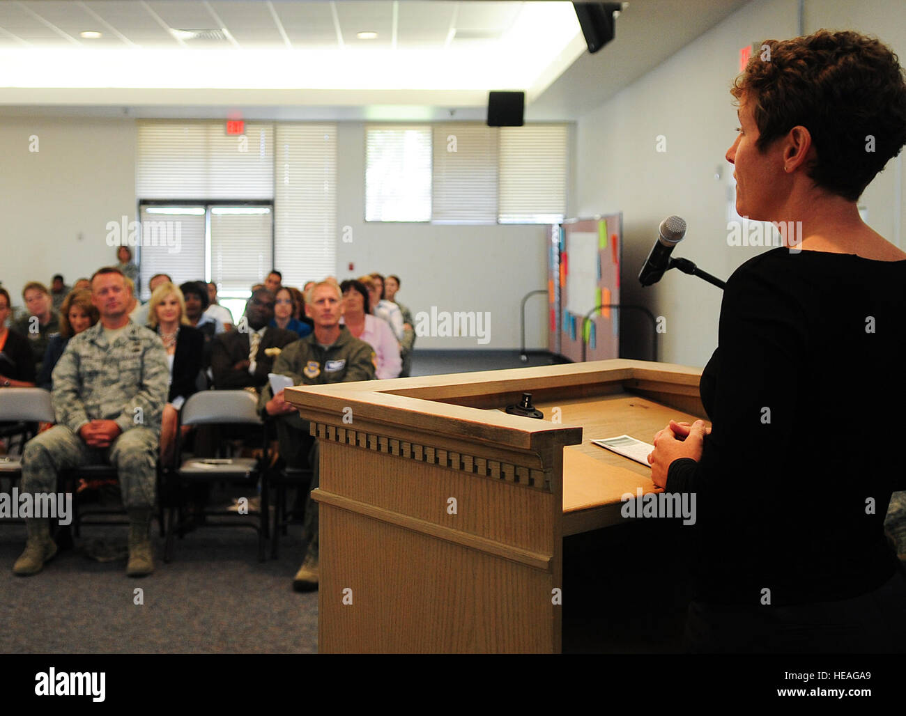 Cathy Almand, wife of Col. David Almand, 6th Air Mobility Wing vice ...