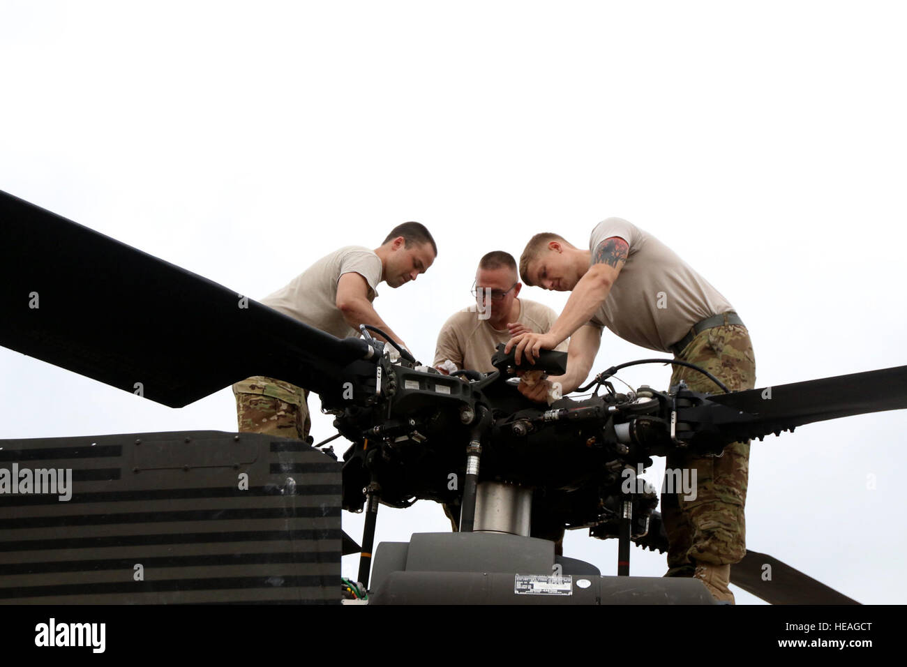 UH-60 Black Hawk maintainers assigned to Charlie Company, 3rd General ...