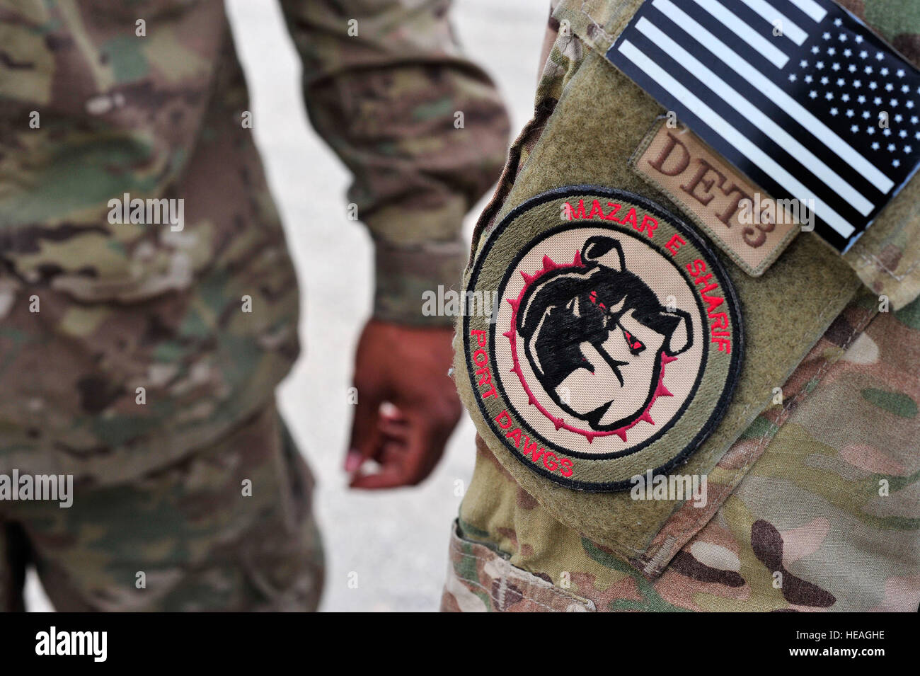 The patch of a U.S. Air Force aerial transportation specialist assigned ...