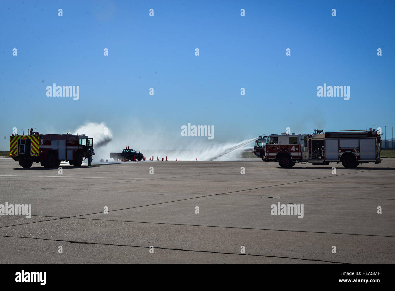 Firefighters with the 27th Special Operations Civil Engineer Squadron ...