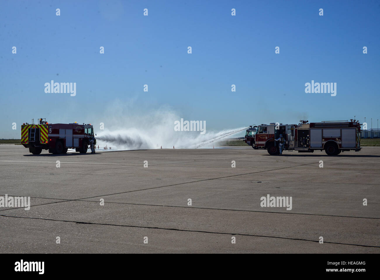 Firefighters with the 27th Special Operations Civil Engineer Squadron ...