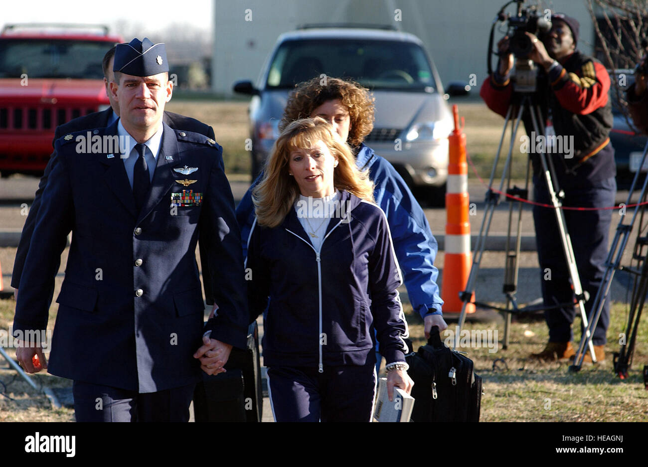 US Air Force (USAF) Major (MAJ) Harry Schmidt, and his wife Lisa ...