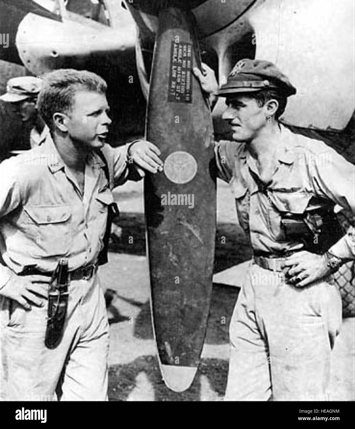 Maj. Thomas B. McGuire Jr. with Richard I. Bong (Majs. Bong and McGuire ...