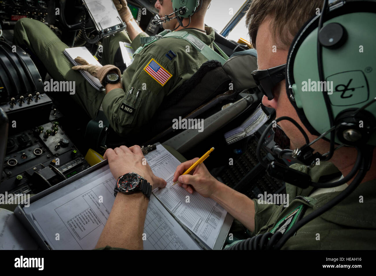 U.S. Air Force Staff Sgt. Peter Brosnan, C-130 Hercules flight engineer ...