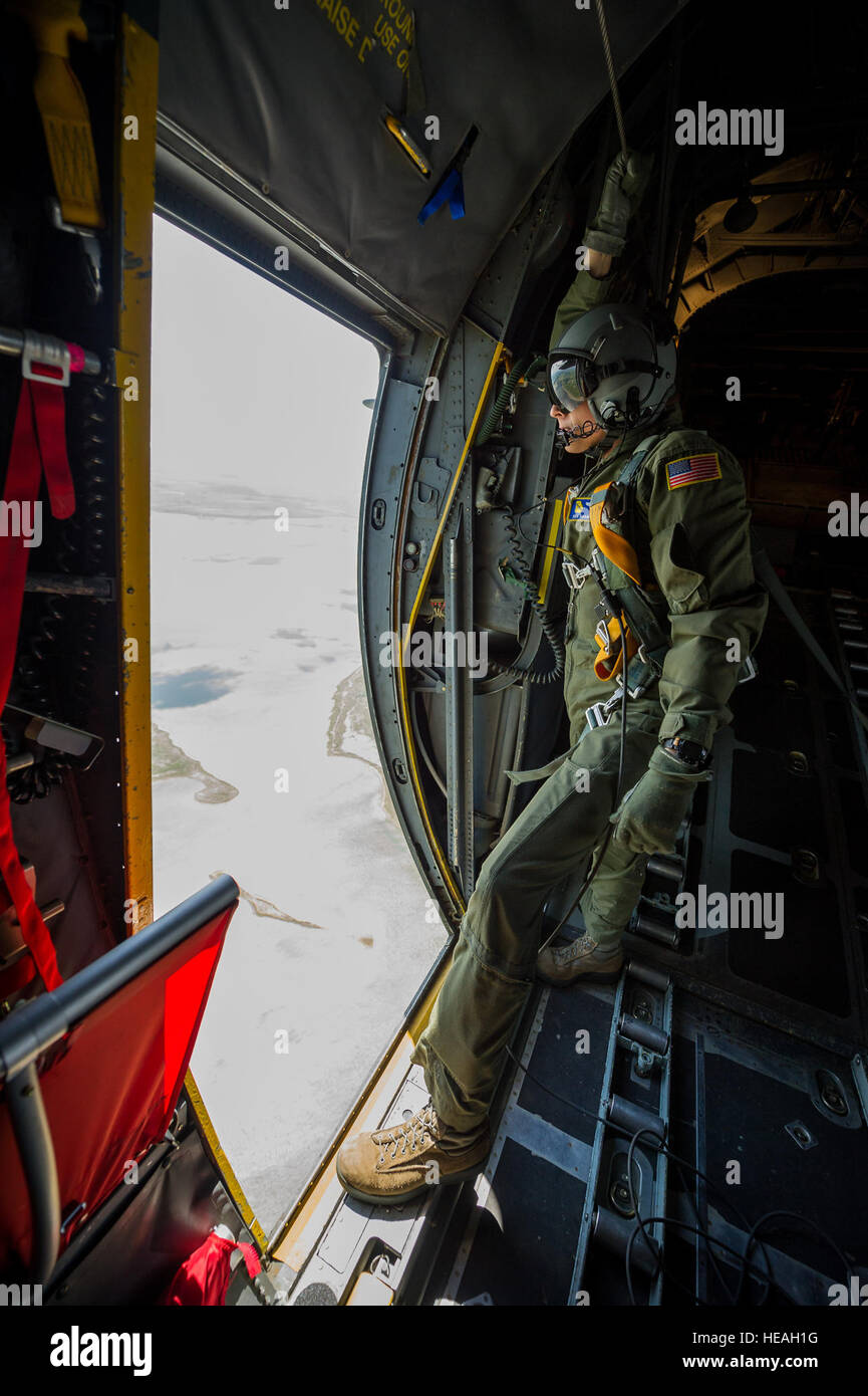 U.S. Air Force Senior Airman Adam Strom, C-130 Hercules loadmaster with ...
