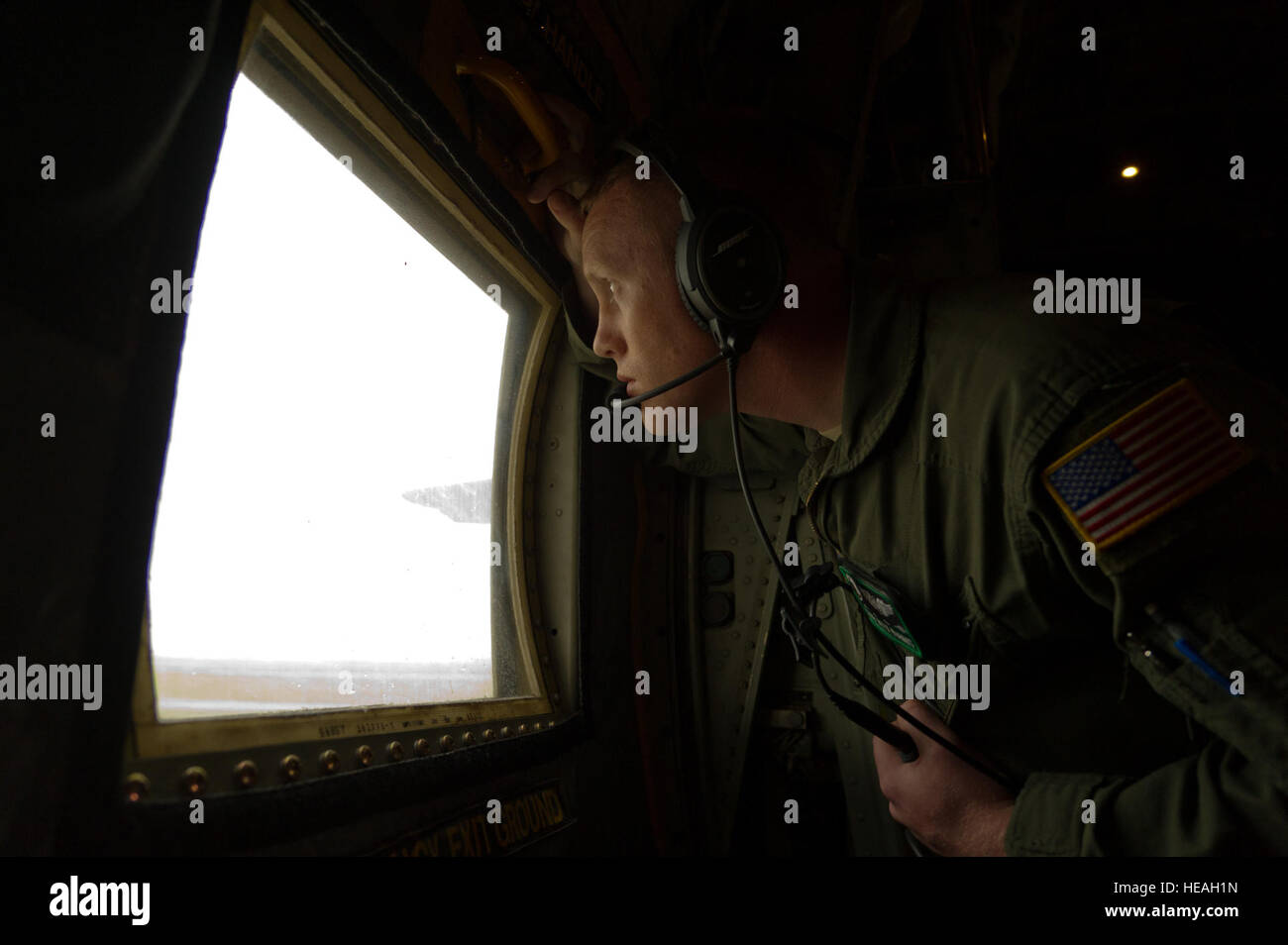 U.S. Air Force Staff Sgt. Alex Morris, loadmaster, 302nd Airlift Wing ...