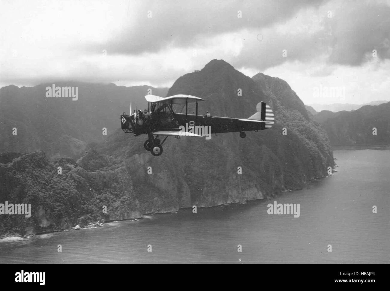 A Keystone B-4A bomber aircraft is captured in flight over the ...