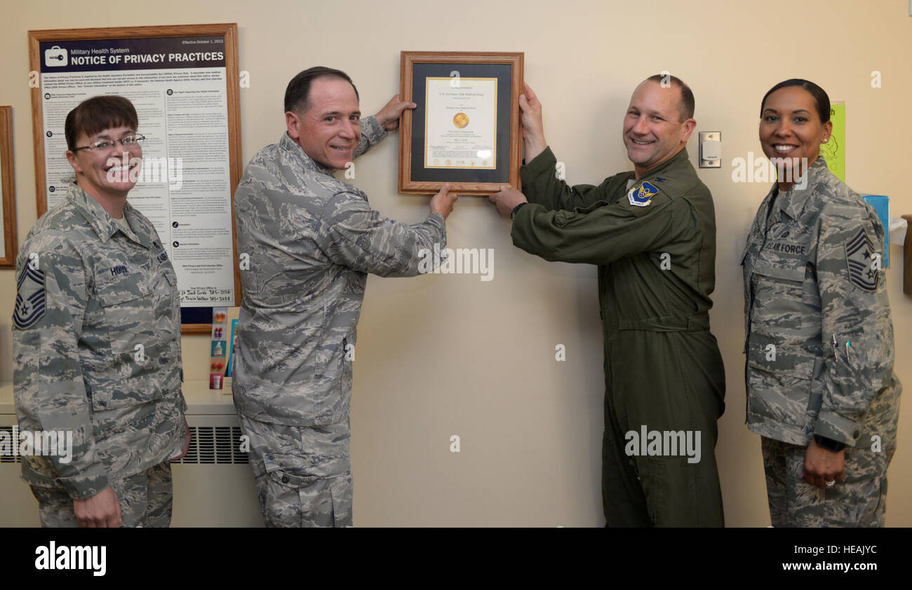Col. Gentry Boswell, 28th Bomb Wing commander, center right, and Col ...