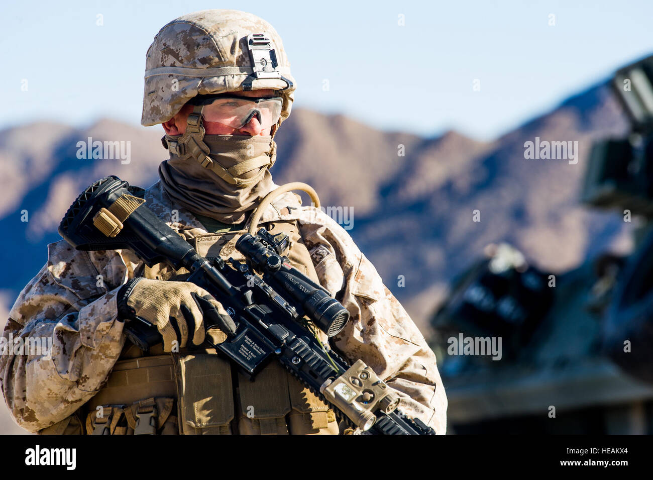 U.S. Marine Pfc. Brandon Schulz, rifleman, 3rd Light Armored ...
