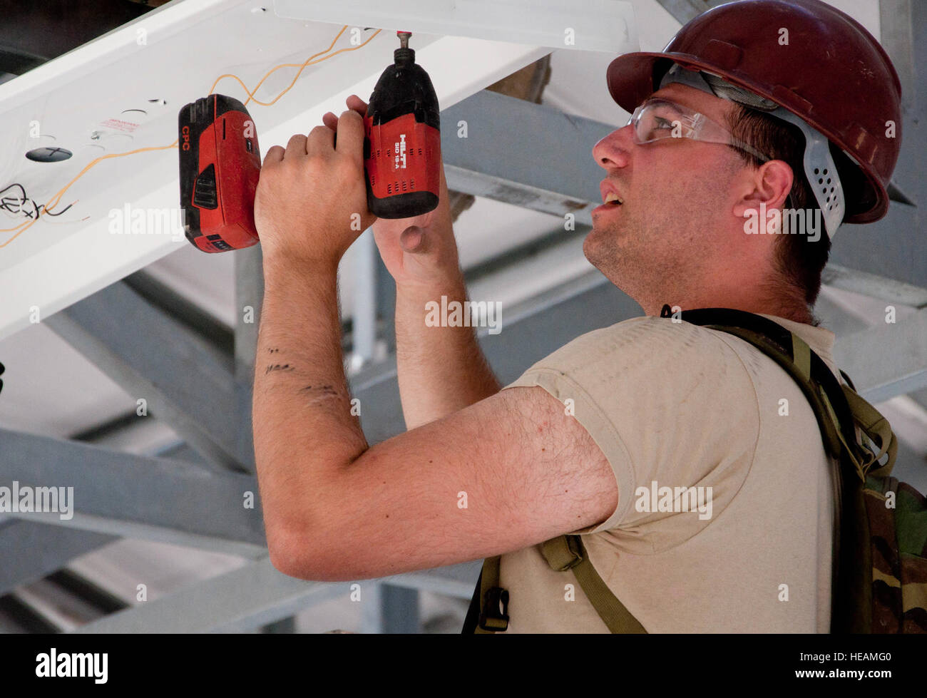 U.S. Army Spc. Thomas Ashing, an engineer deployed from the Louisiana ...